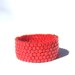 Red Beaded Ring Brickwork Style Bright Red Ring Choose From - Etsy