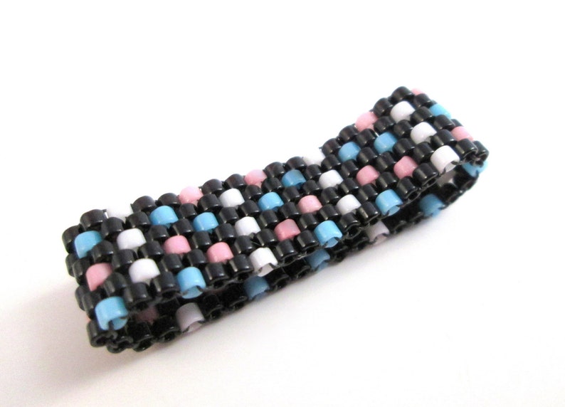 Polka Dot Transgender Pride Ring Casual Peyote Ring Trans - Etsy