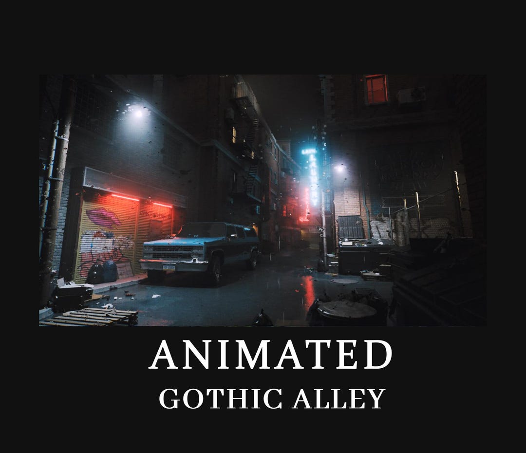 Animated Background | Rainy VHS Alley at Night | Cyberpunk | VTM | Neon ...