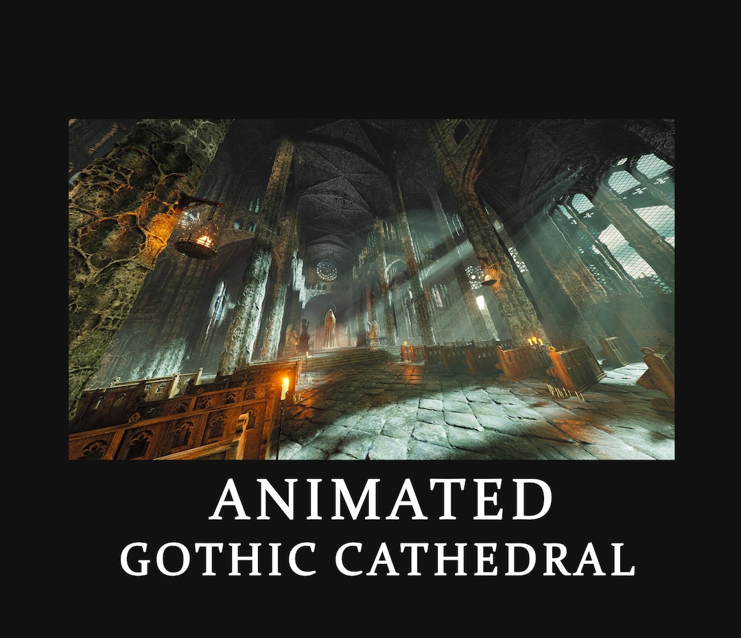 Animated Background | Gothic Cathedral | Dark Fantasy | Catholic Church ...