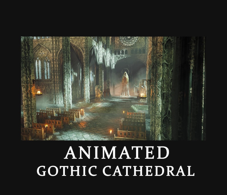 Animated Background | Gothic Cathedral | Dark Fantasy | Catholic Church ...