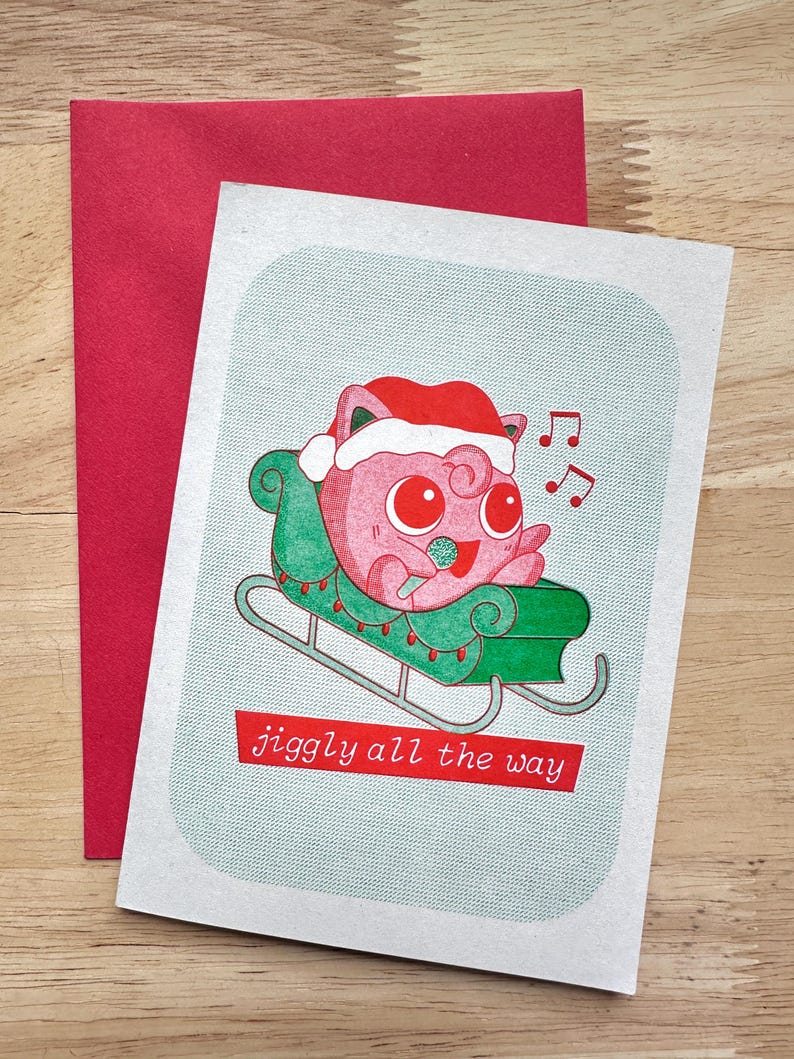 Pokémon Riso Christmas Cards Bundle - Etsy