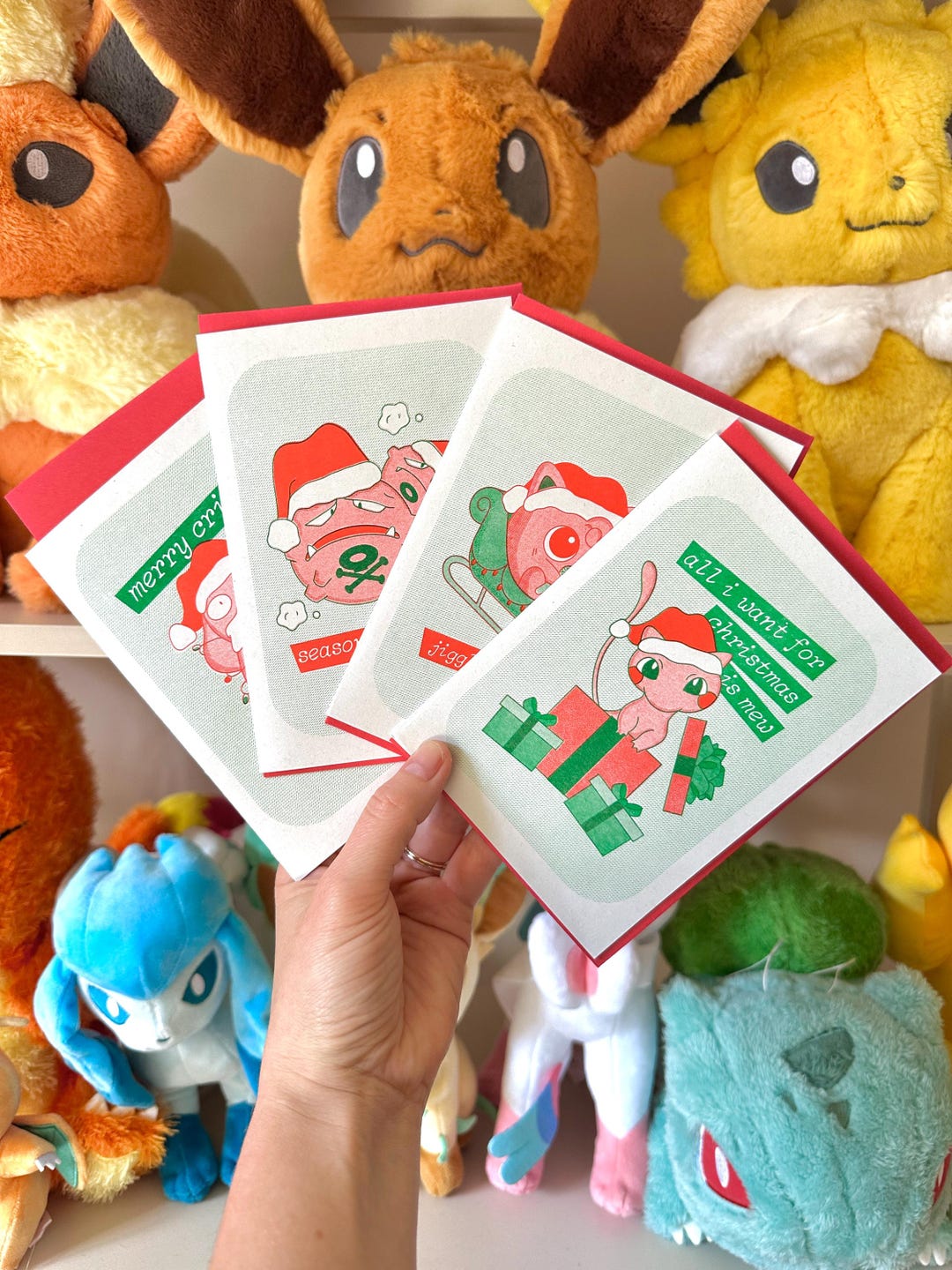 Pokémon Riso Christmas Cards Bundle - Etsy