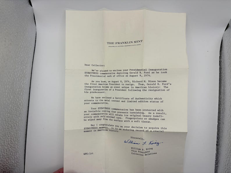 TWO Gerald R. Ford 1974 Presidential Inauguration Eyewitness Medals - Etsy