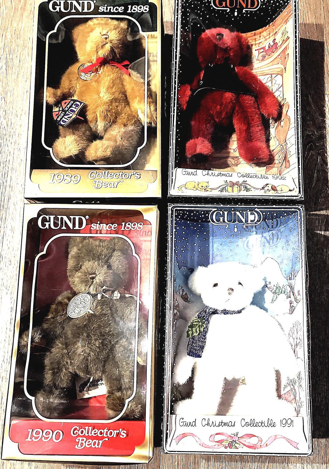 Vintage Gund Christmas Collectible Bear Set (1989-1992) - Etsy