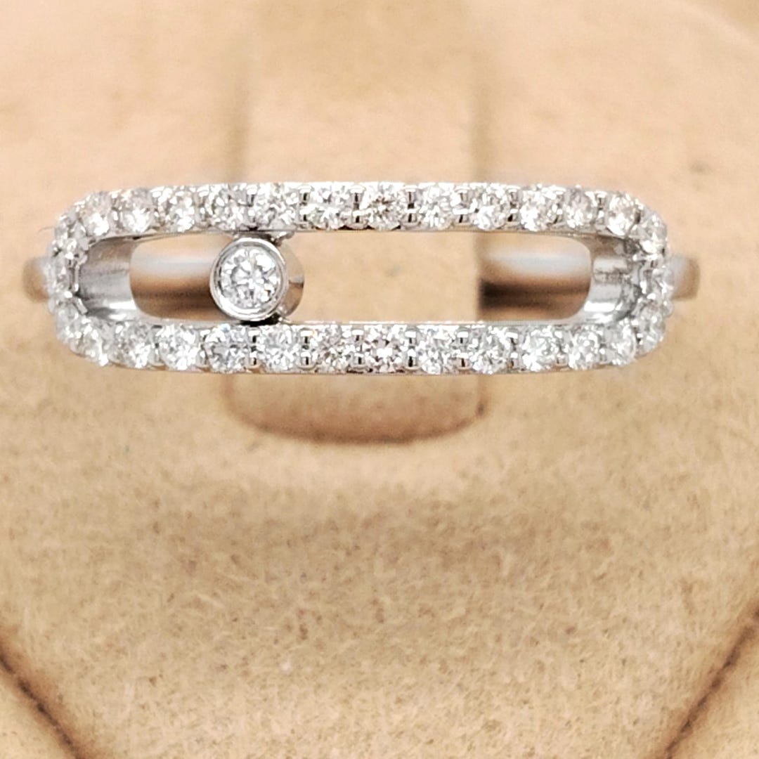 14K WG Timeless Sliding Diamond Ring - Etsy