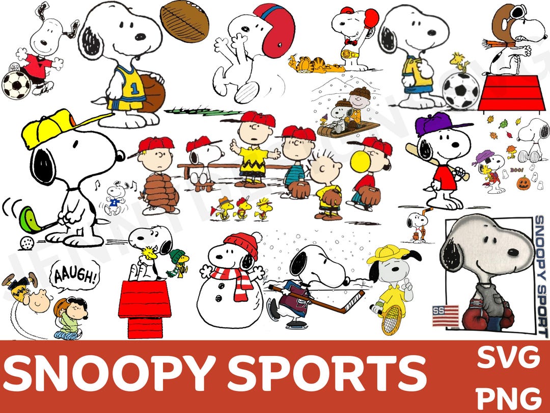 Paquete SVG de Snoopy Sports: Clipart de dibujos animados de Peanuts ...