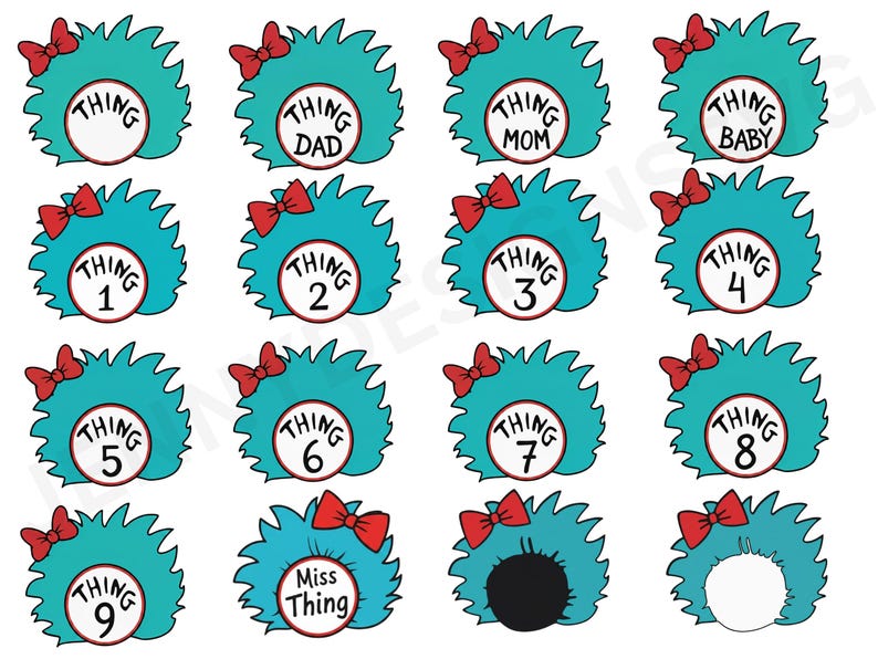Thing 1 Thing 2 Png,family Tshirts,digital Download,thing Mom Svg,dr ...