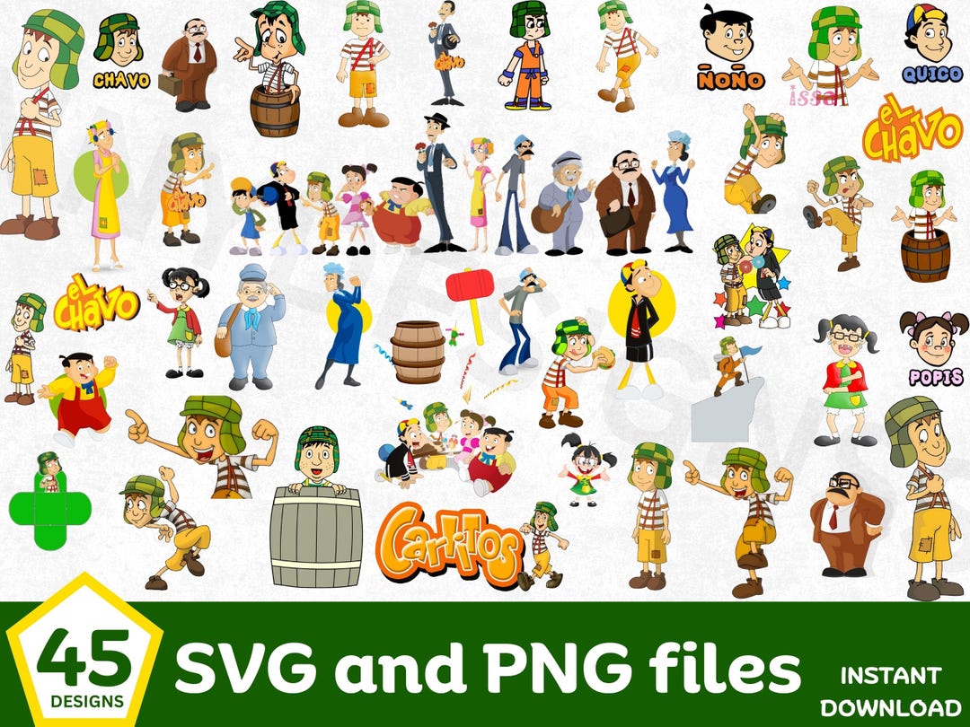 El Chavo Del Ocho SVG Bundle, Mexican Cartoon Clipart (digital Download ...