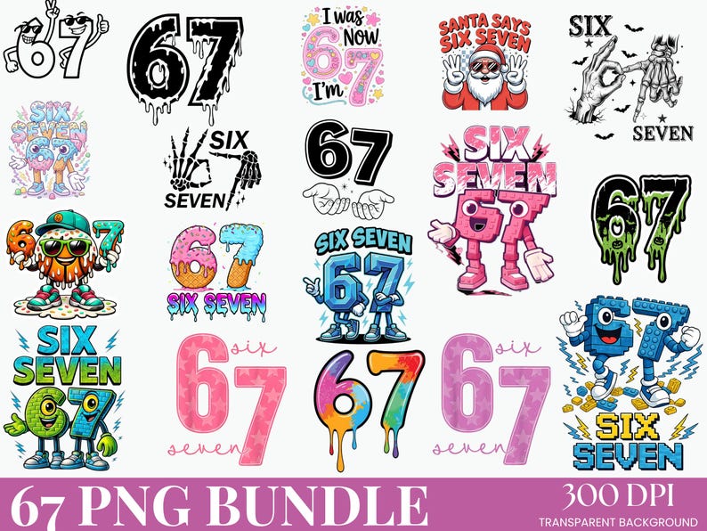 Brainrot 67 PNG Bundle Italian Kids Gaming Meme Inspired Digital ...