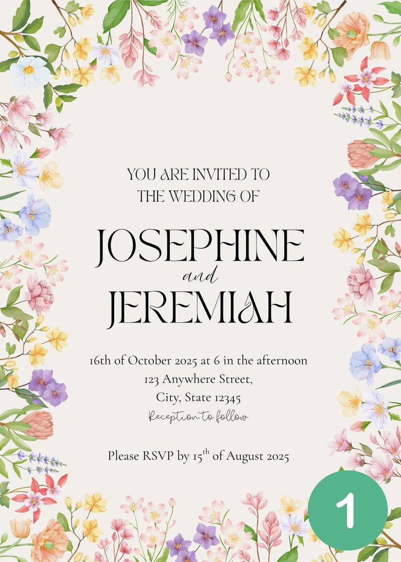 Floral, Simple, Chic, Spring, Summer, Minimalist Wedding Invitations - Etsy