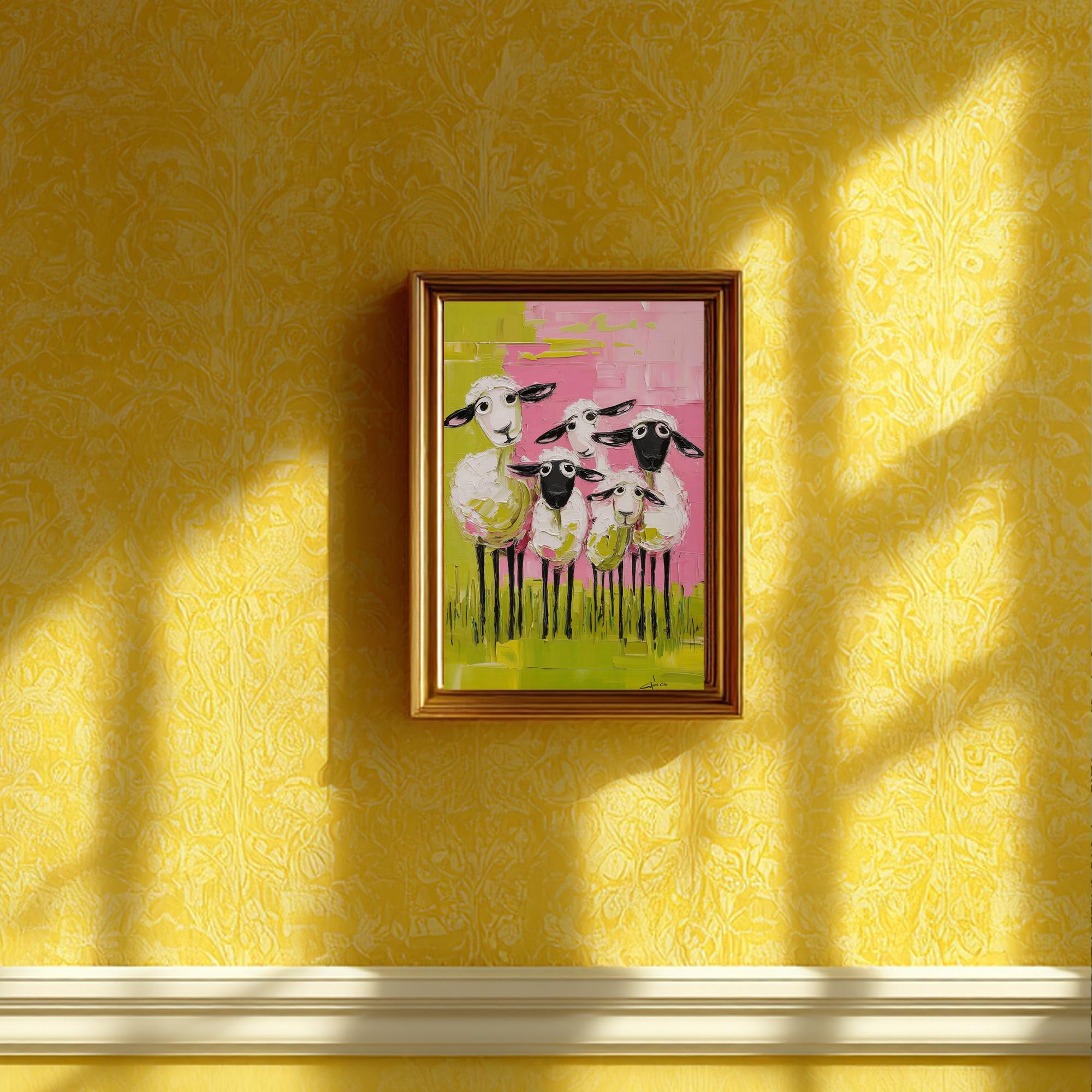Whimsical Sheep Art Print: Modern Farmhouse Animal Decor (digital ...