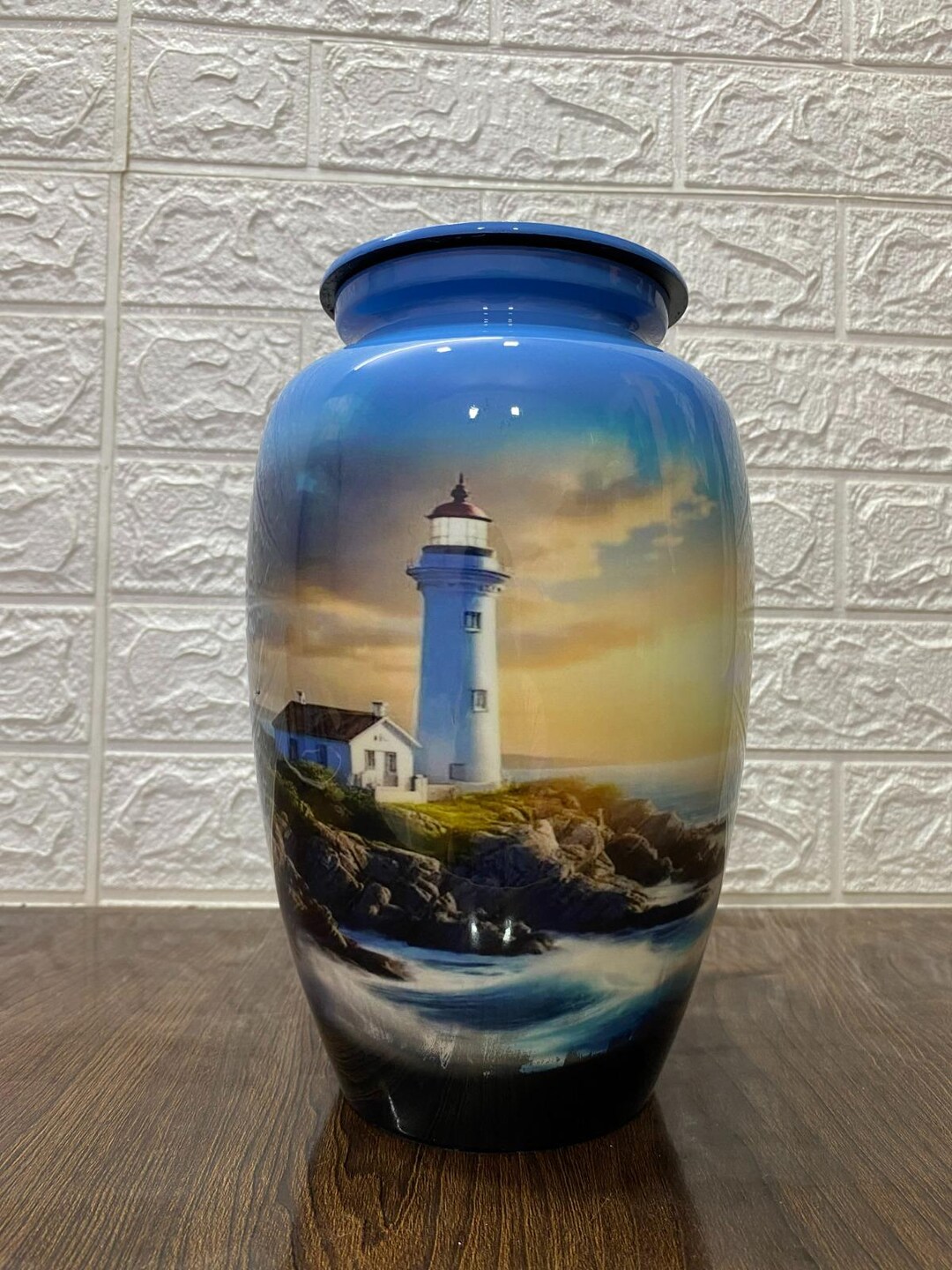 Lighthouse Cremation Urn Scenic Ocean Memorial, Aluminum, 10" - Etsy