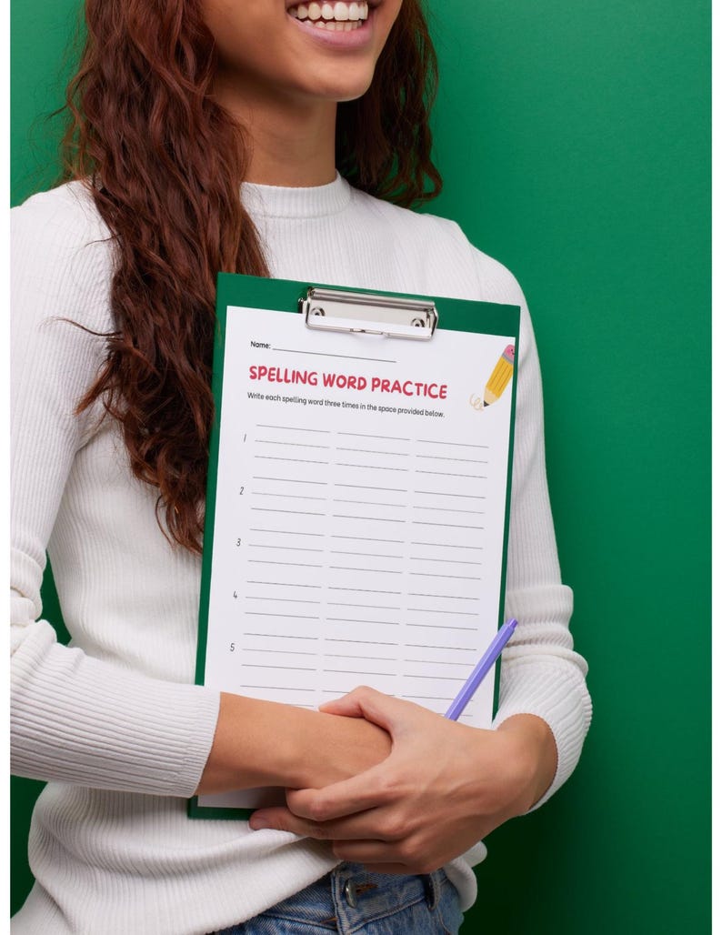 Spelling Practice Word and Handwriting Worksheets With Numbers and Line ...