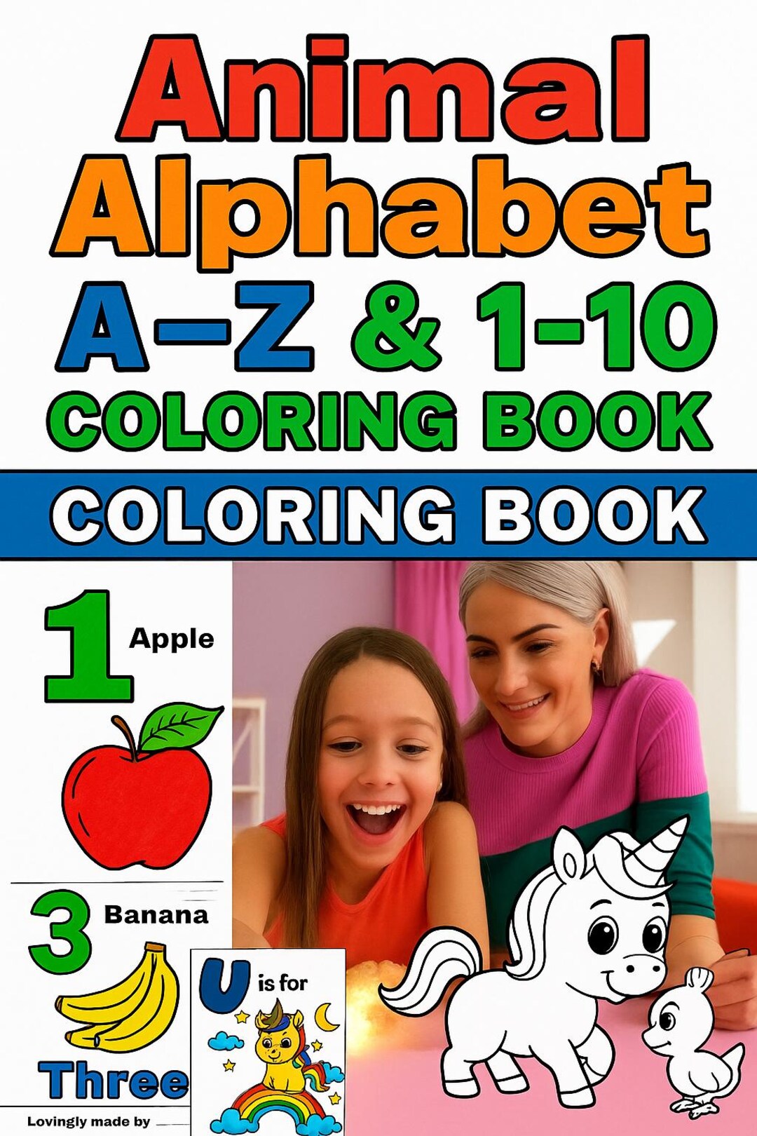 Animal Alphabet & Numbers Coloring Pages: Fun Learning Activity (PDF ...