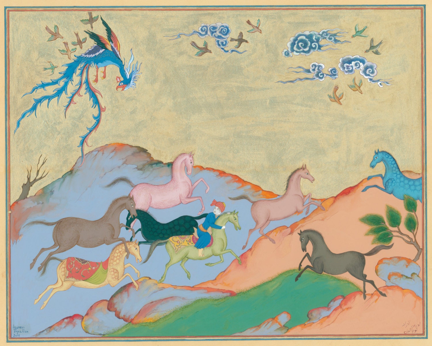 Persian Painting-persian Art-persian Miniature Painting-horses Painting ...