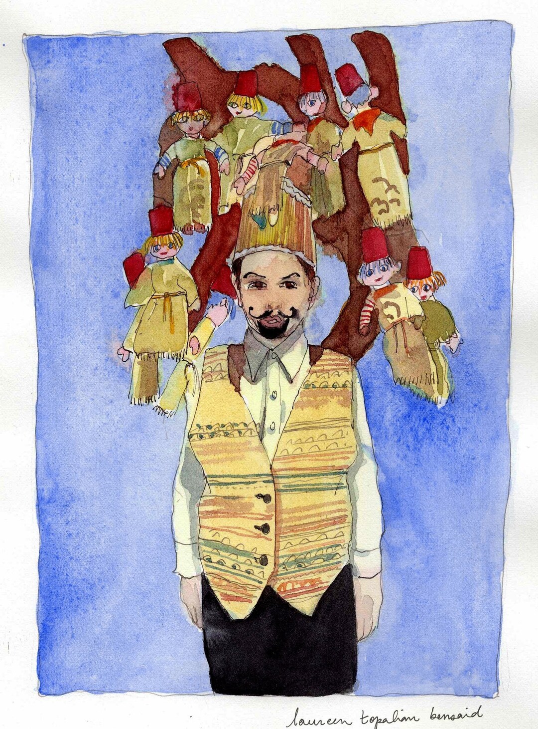 Jewish Art-jewish Painting-children Portrait-original Watercolor-purim ...