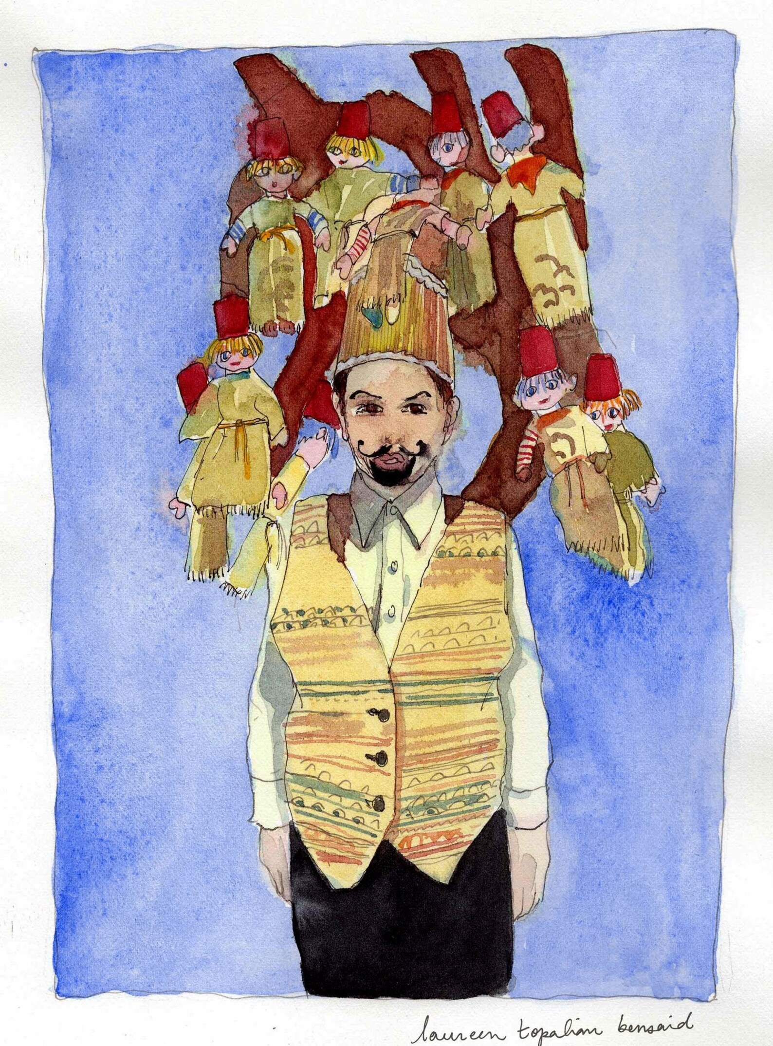 Jewish Art-jewish Painting-children Portrait-original Watercolor-purim ...