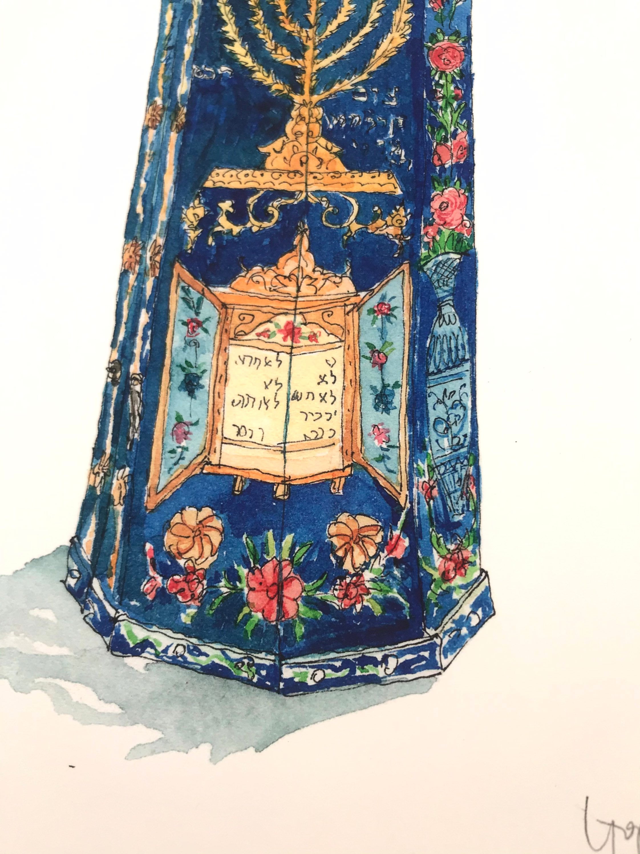 Jewsh Art-jewish Painting Wooden Torah Box-tik for Sefer Torah-iranian ...