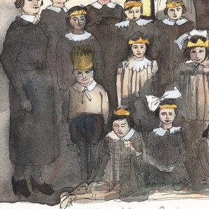 Jewish Painting-jewish Art-children Painting-a Class During Pourim ...