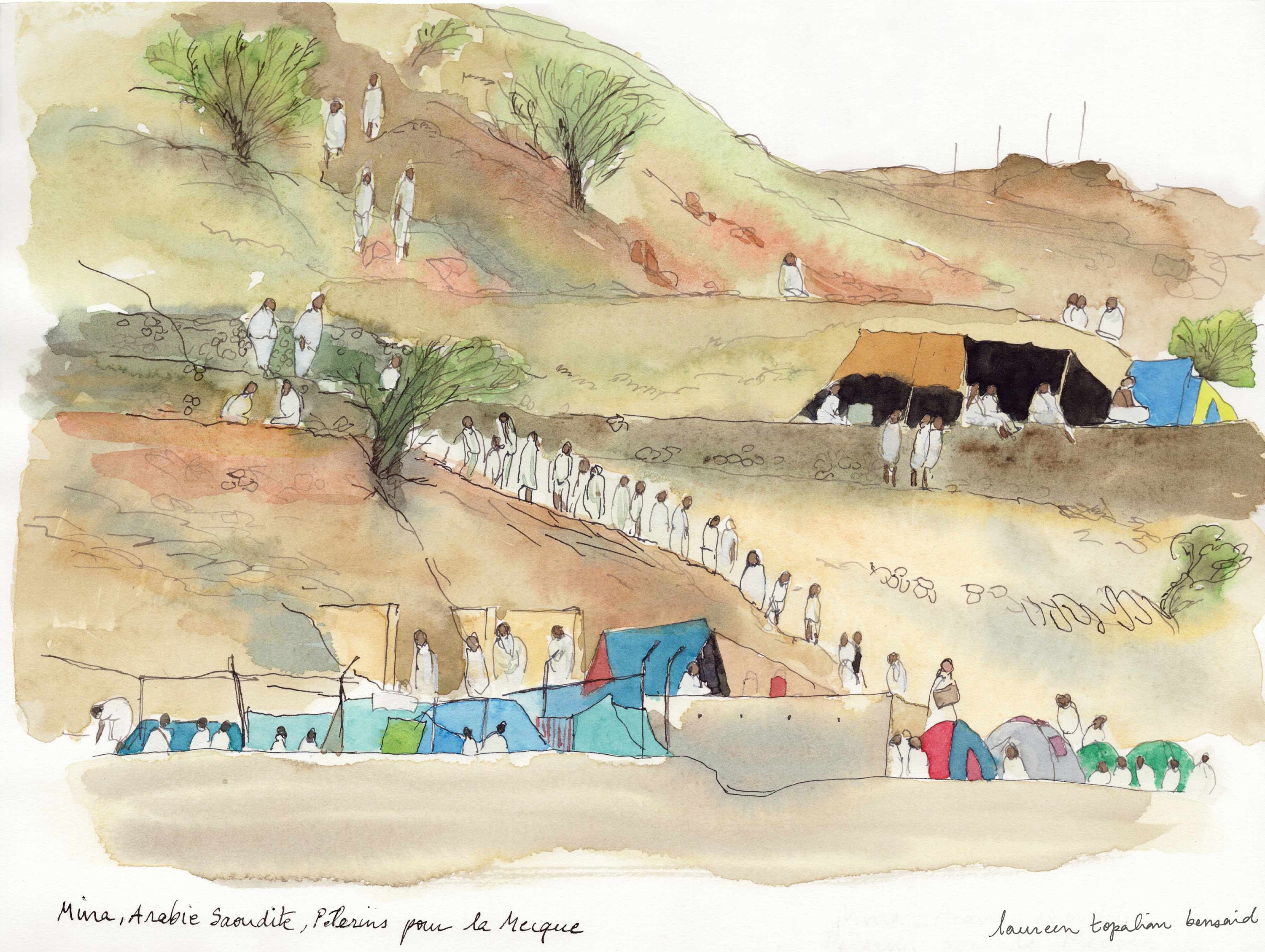 Mecca Painting-mecca Art-mecca Landscape-saudi Arabi Painting-saudi ...