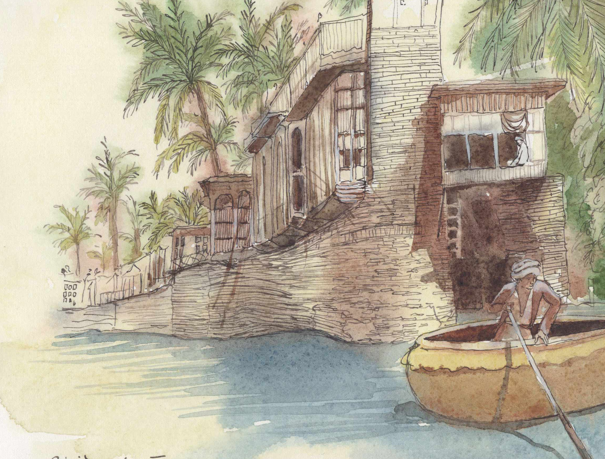 Iraqi Art-iraqi Painting-middle East Painting-boat Painting-boat on ...