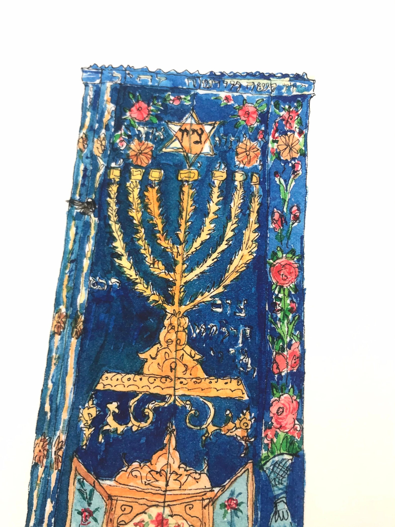 Jewsh Art-jewish Painting Wooden Torah Box-tik for Sefer Torah-iranian ...
