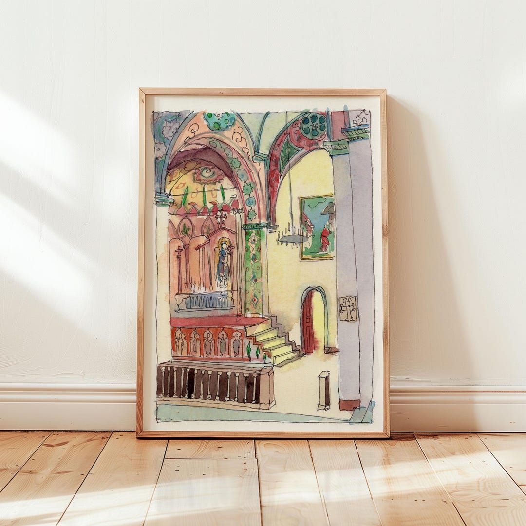 Armenian Painting-armenian Art-armenian Drawing- Etchmiadzin Interior ...
