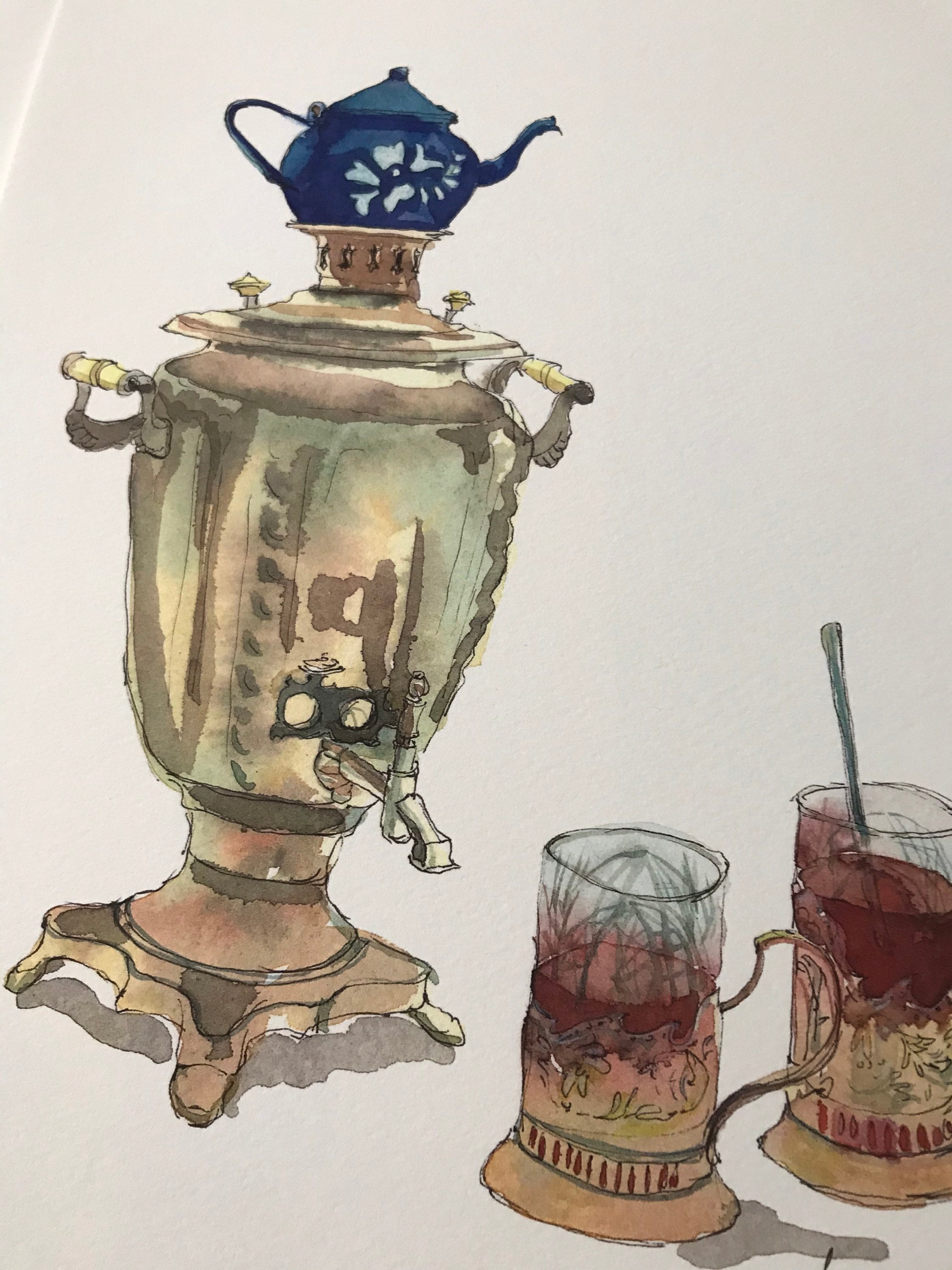 Artsakh Help-Armenia Refugees Help-armenian painting-Samovar painting ...