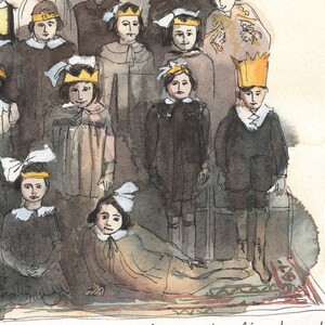 Jewish Painting-jewish Art-children Painting-a Class During Pourim ...