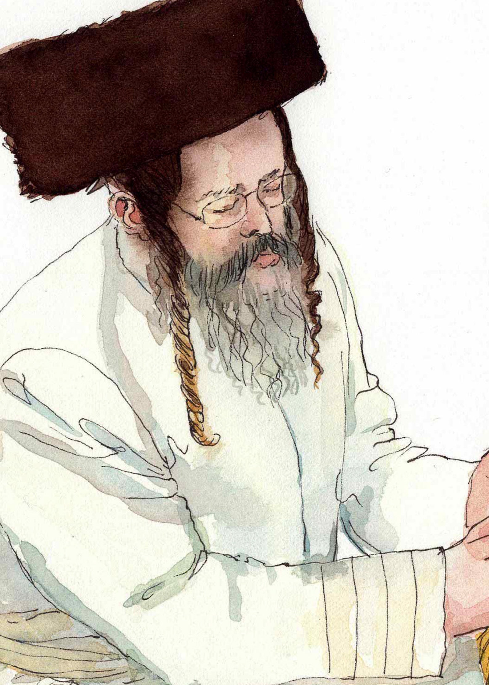 Jewish Painting-jewish Art Rabbi With Hamantash-rabbi Painting-rabbi ...