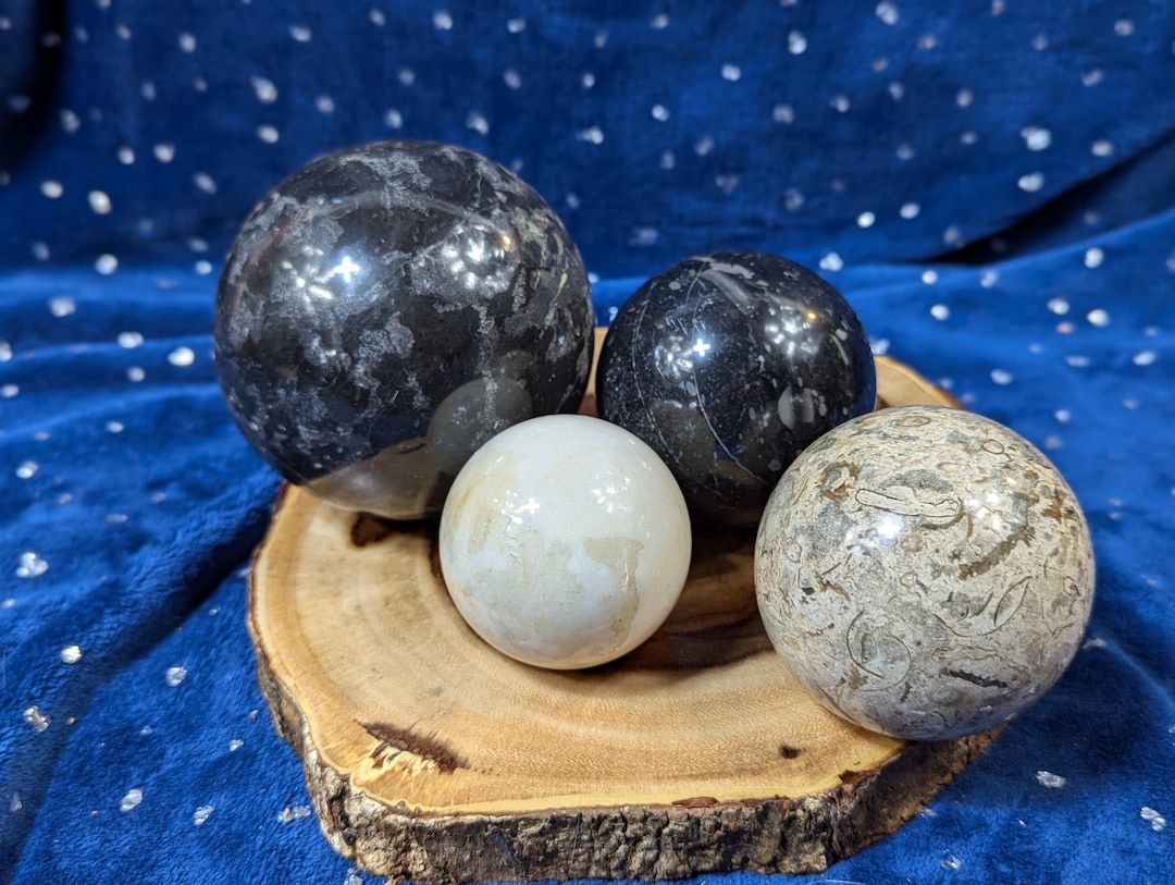 Highly Polished Stone Orb Spheres - Large Specimens - Witchy Decor and ...