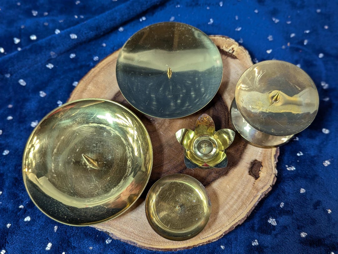 Simple Brass Candle Plinths With Spikes in a Variety of Designs ...