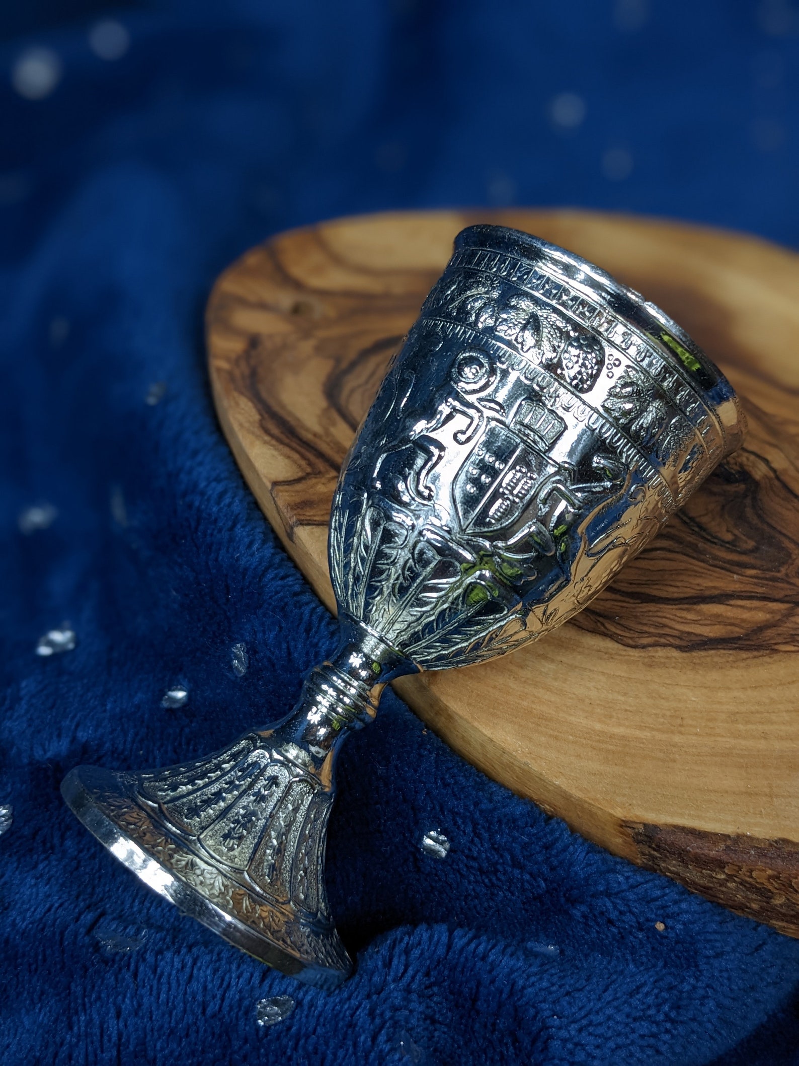 Vintage Silver Goblet With Ornate Detail Stem Ware - Etsy