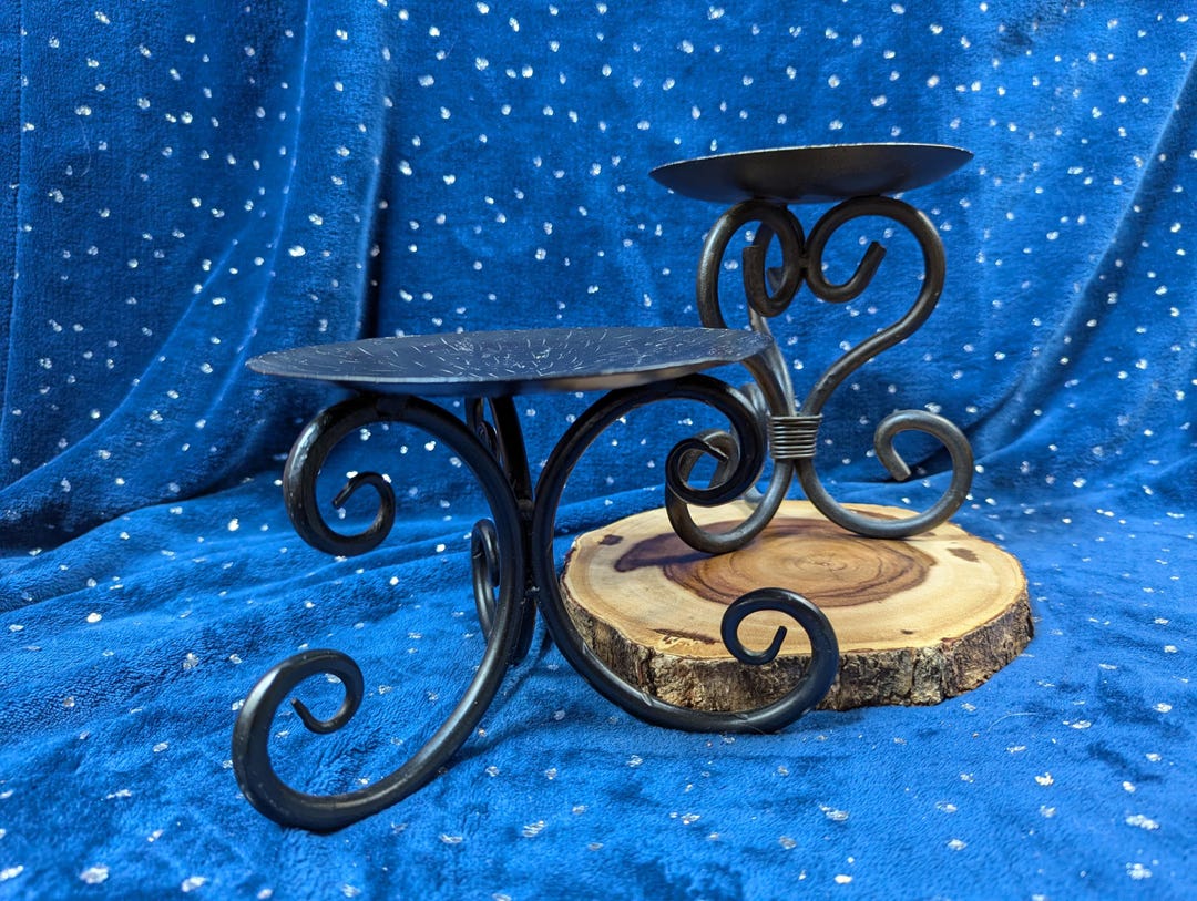 Very Large Metal Candle Plinths Stands - Two Styles - Vintage Ritual ...