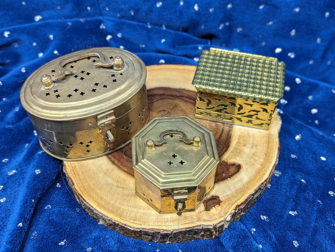 Vintage Brass Trinket Boxes - Three Styles - Witchy Tools - Altar ...