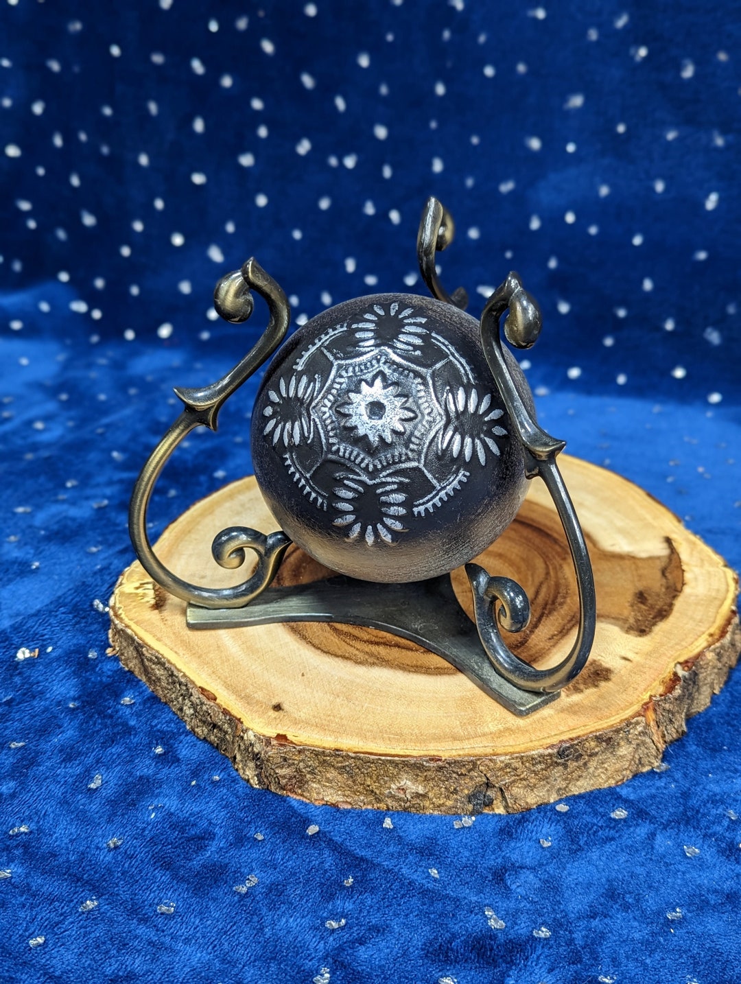 Three Motifs Decorative Orb With Display Stand - Witchy Tools - Altar ...