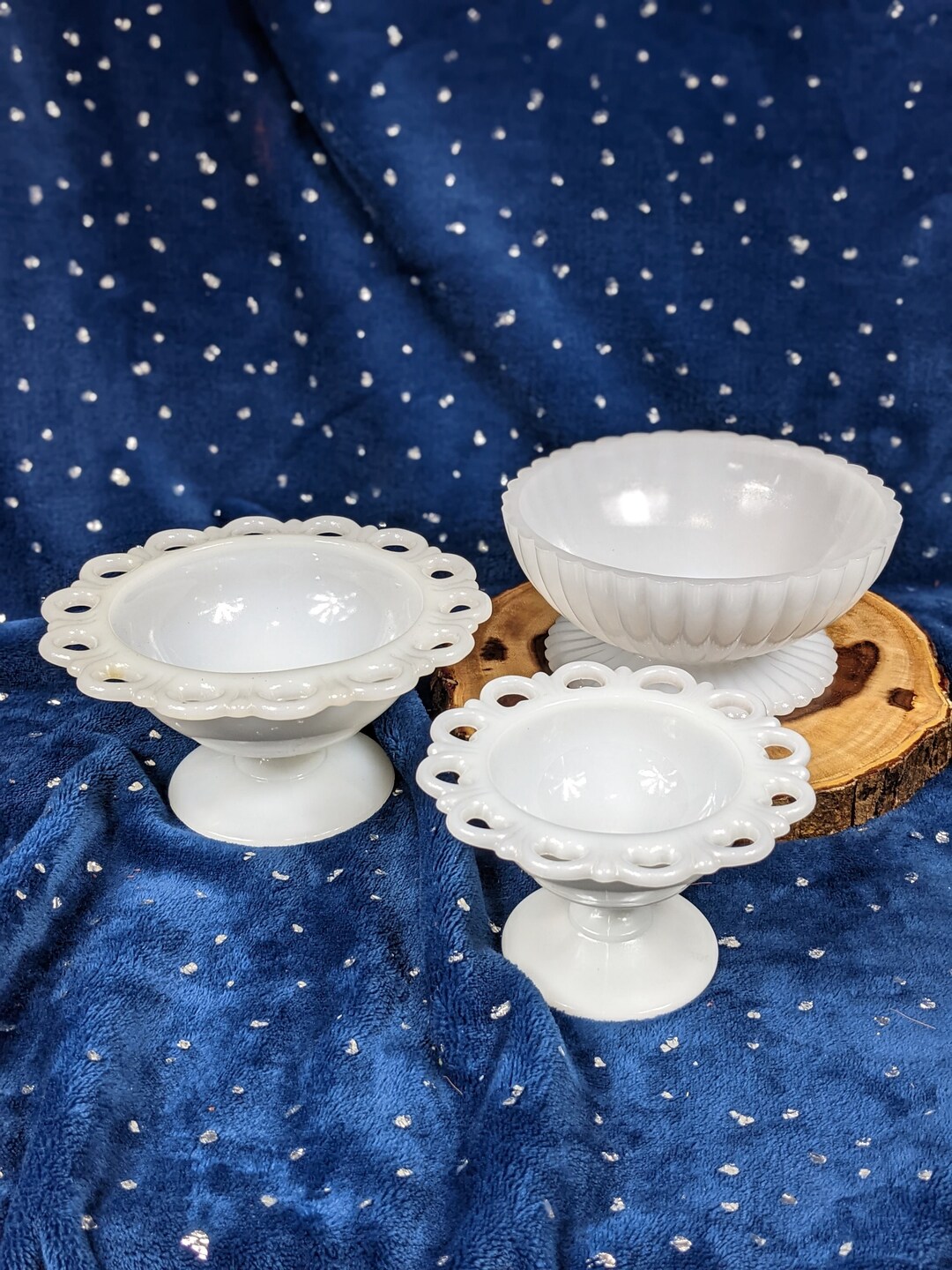 Vintage Milk Glass Pedestal Dishes: Ritual Altar Decor - Etsy