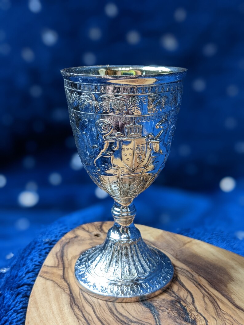 Vintage Silver Goblet With Ornate Detail Stem Ware - Etsy