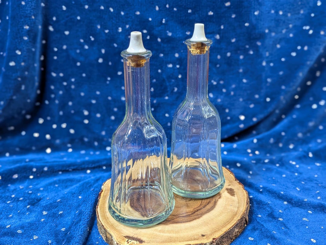 Vintage Glass Barber Bottle With Cork & Ceramic Stopper - Etsy