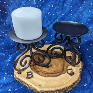 Metal Candle Plinths Stands - Three Styles - Vintage Ritual Altar Decor ...