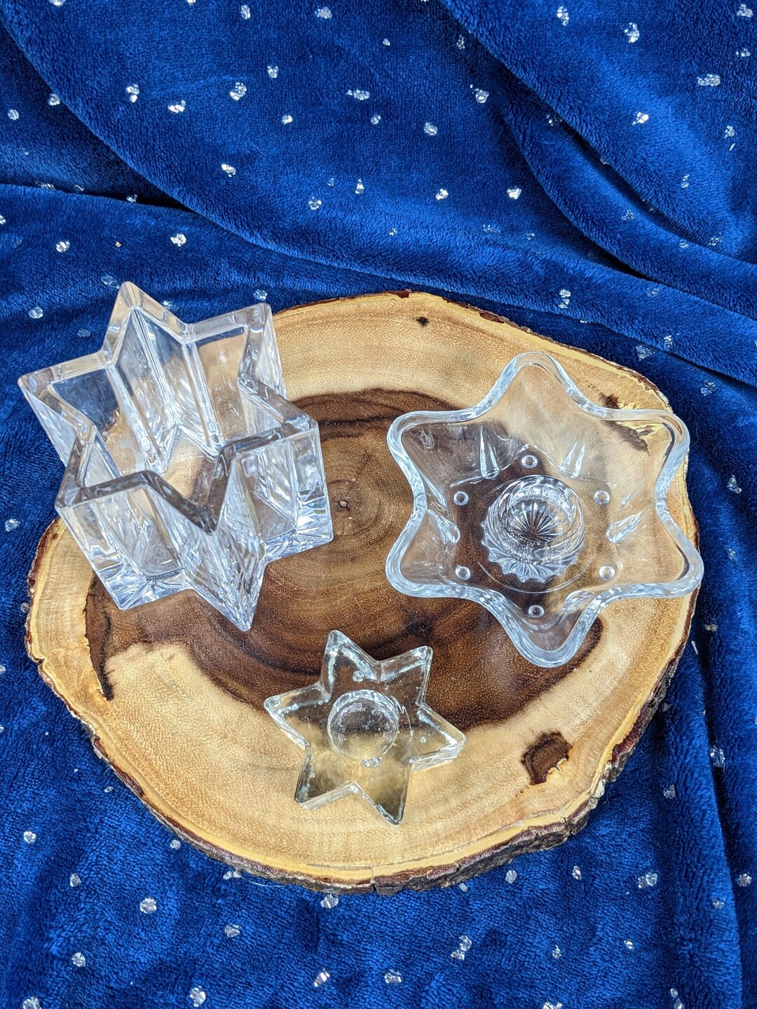 Star of David Lead Crystal Candle Holder - Tealight Holder - Six Point ...