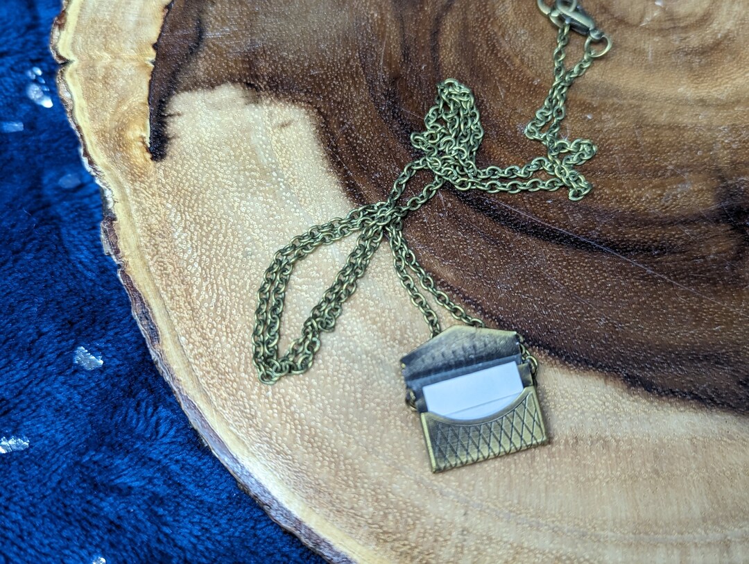Bronze Envelope Pendant - Opens! - Witchy Necklace Choker Costume ...