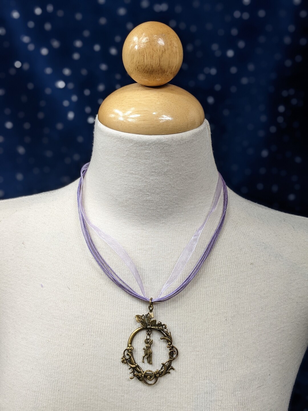 Bronze Forest Medallion With Fawn Charm and Layered Cord - Witchy ...