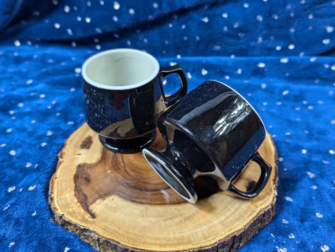 Black Ceramic Footed Mug - Pottery Cauldron - Glazed Pottery - Altar ...