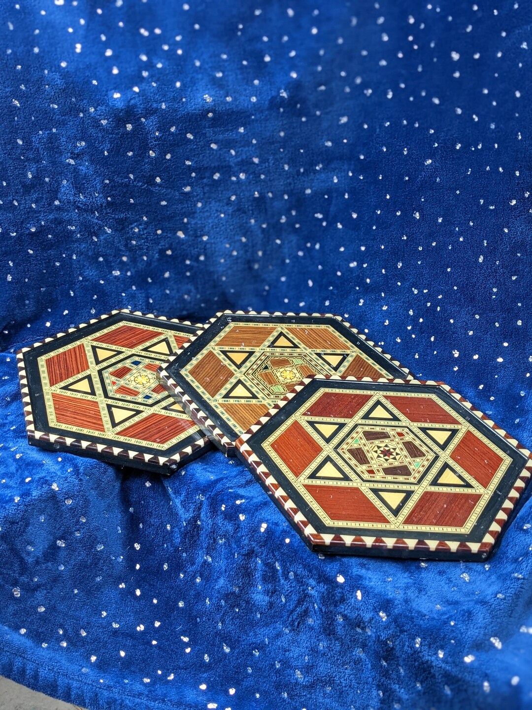 Hexagonal Crystal Healing Grid Spanish Wood Inlay - Sacred Geometry ...