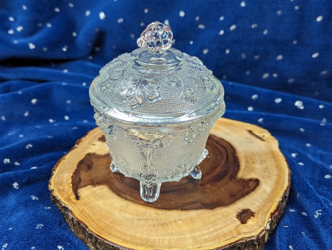 Vintage Clear Pressed Glass Cauldron With Lid Medium Witch - Etsy
