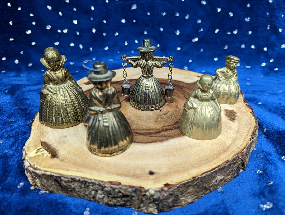 Small Brass Lady Bells Miniature Brass Bells Sculptural - Etsy