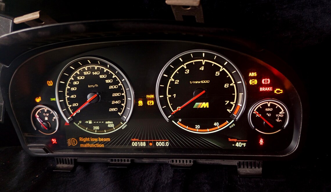 Bmw F10 F11 F07 F01 CUSTOM 7000k/rpm KM/H Instrument Cluster - Etsy