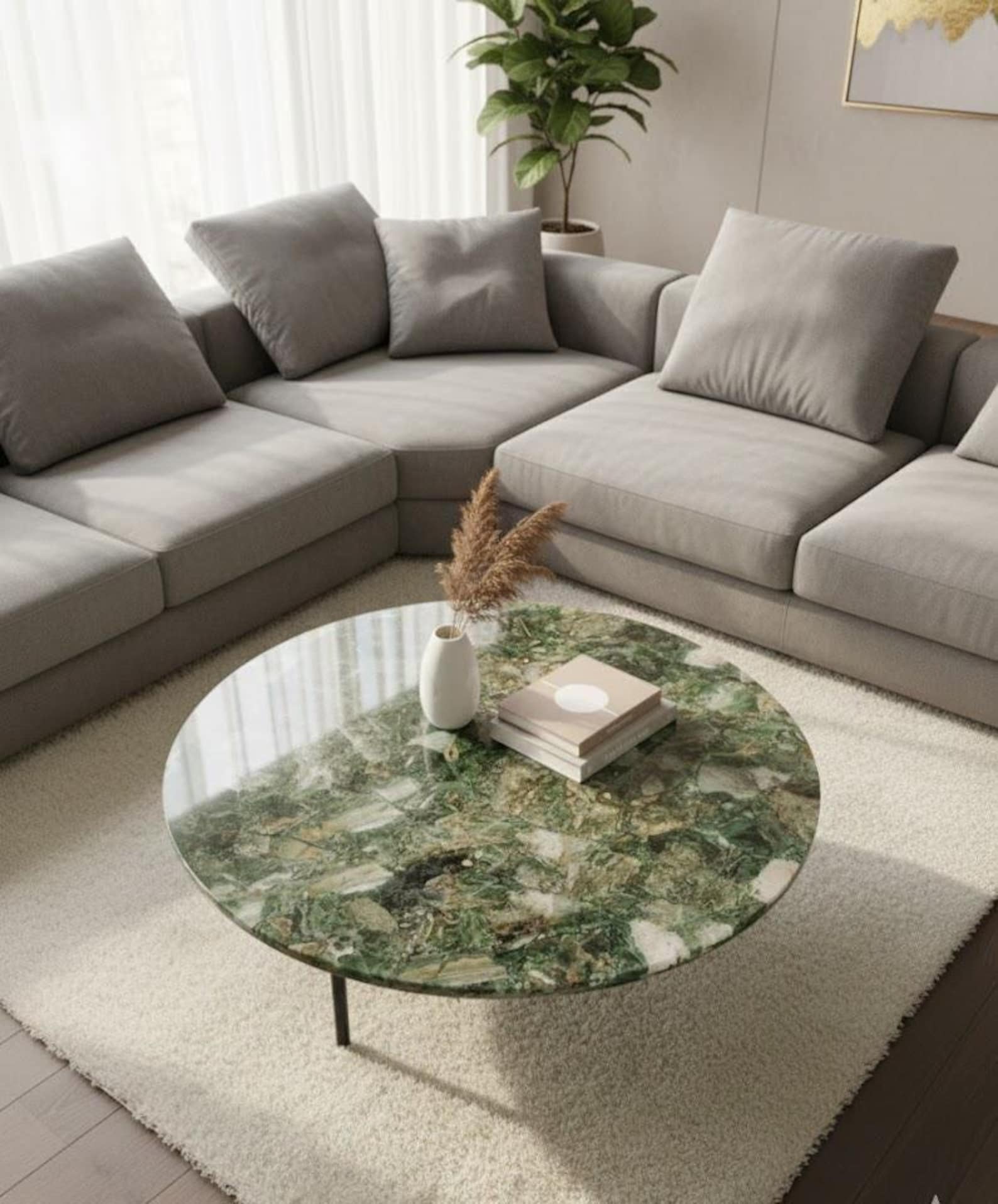 Handmade Green Agate Coffee Table Top | Natural Stone Center Tabletop ...